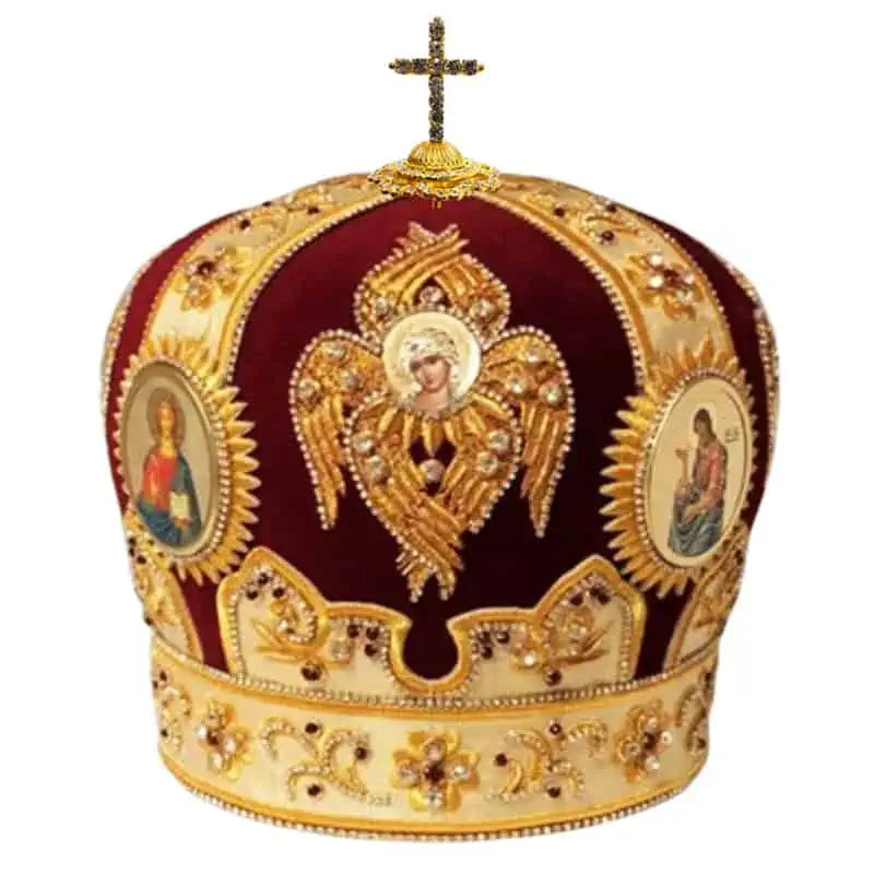 High Priest Hat Mitre - Burgundy — Blessed Celebration