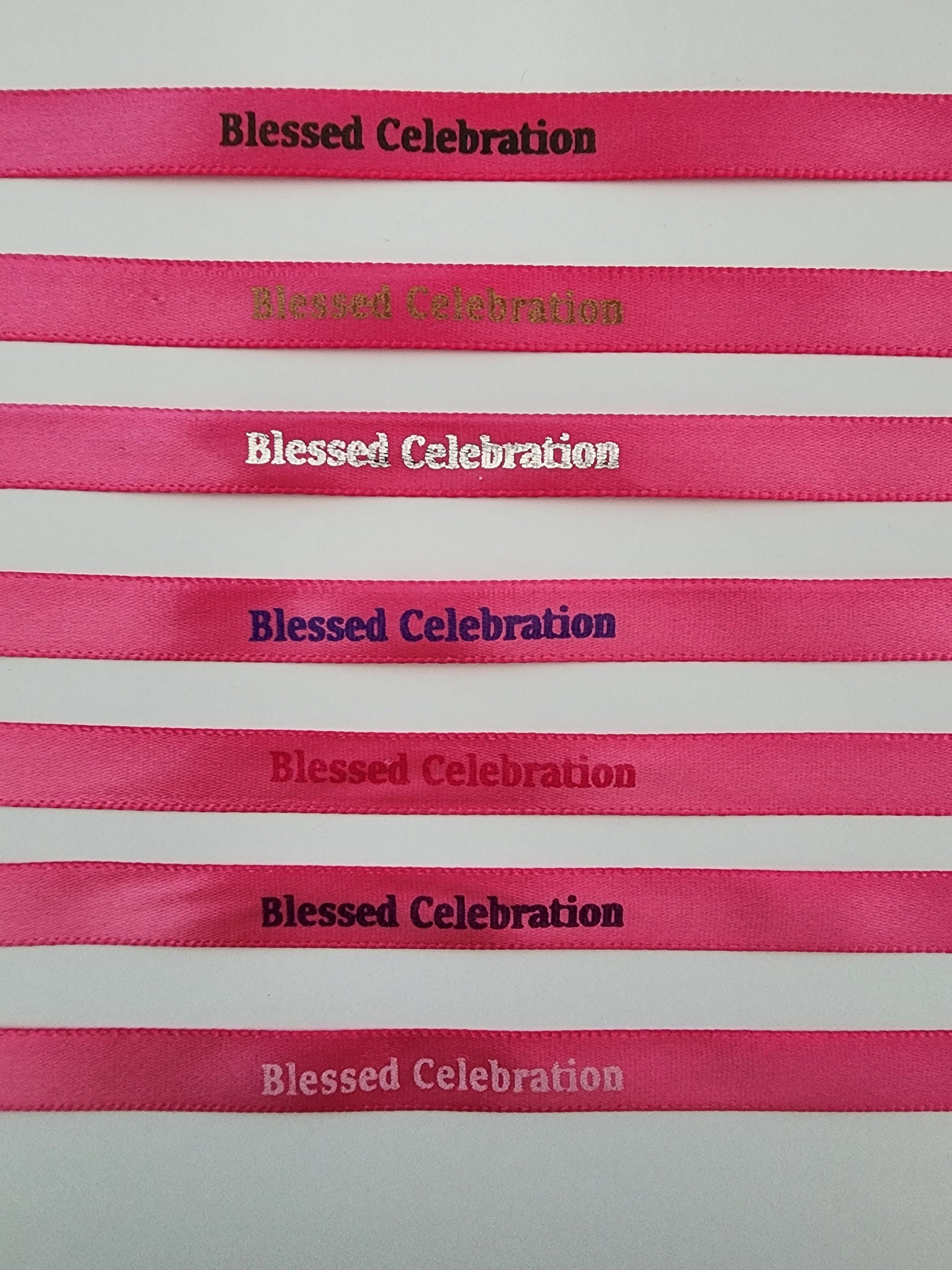 Personalized ribbon for martyrika or bomboniera — Blessed Celebration