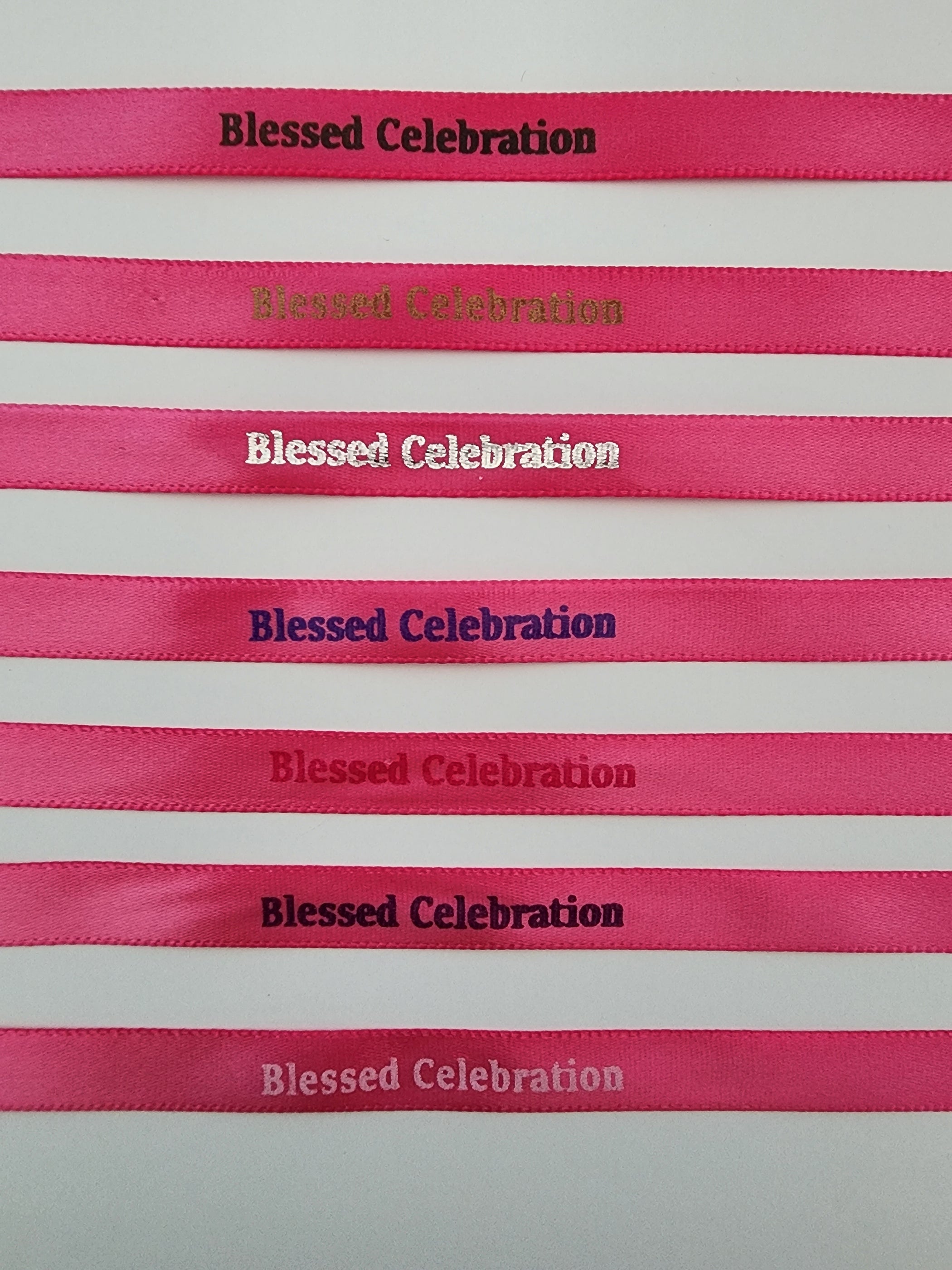 Personalized ribbon for martyrika or bomboniera — Blessed Celebration