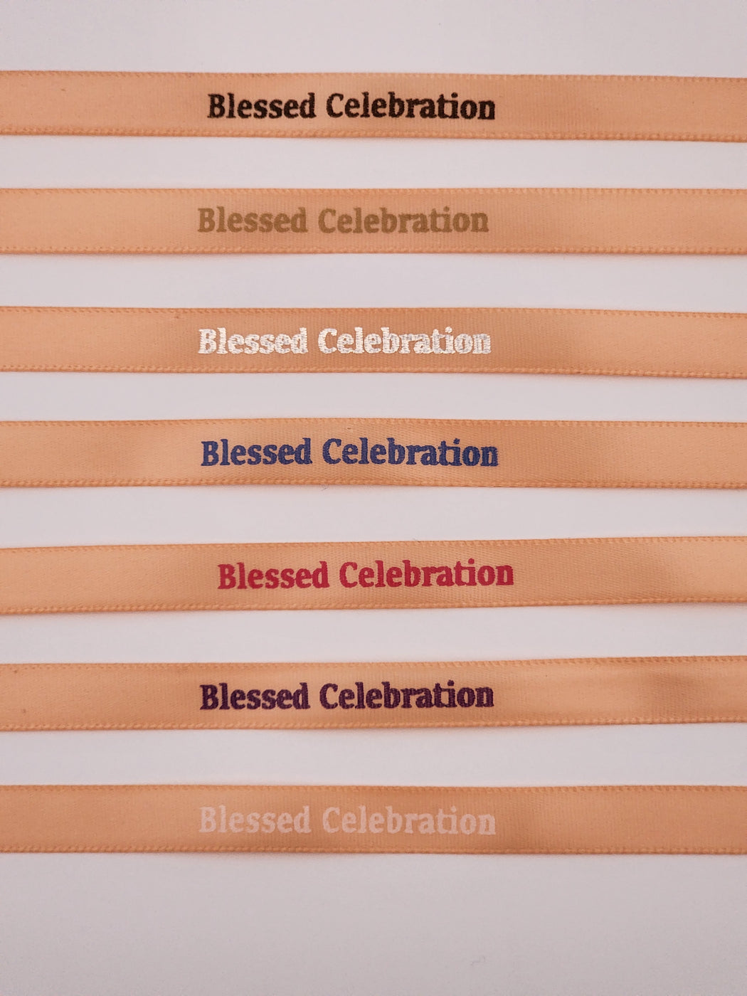 Personalized ribbon for martyrika or bomboniera — Blessed Celebration