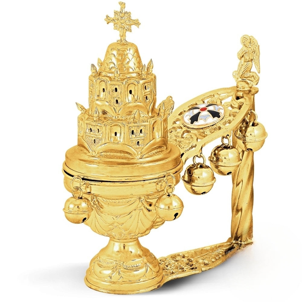Byzantine Brass Hand Censer — Blessed Celebration