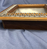 Wedding Crown Case - Square Wooden Case with Silver Trim — Blessed ...