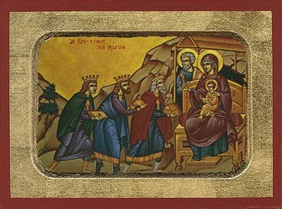 The Adoration of the Three Magi Greek Orthodox Icon — Blessed Celebration