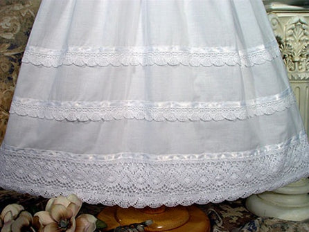 30" Cotton Batiste Gown with Cluny Trim,Baptism and Christening Outfits ...